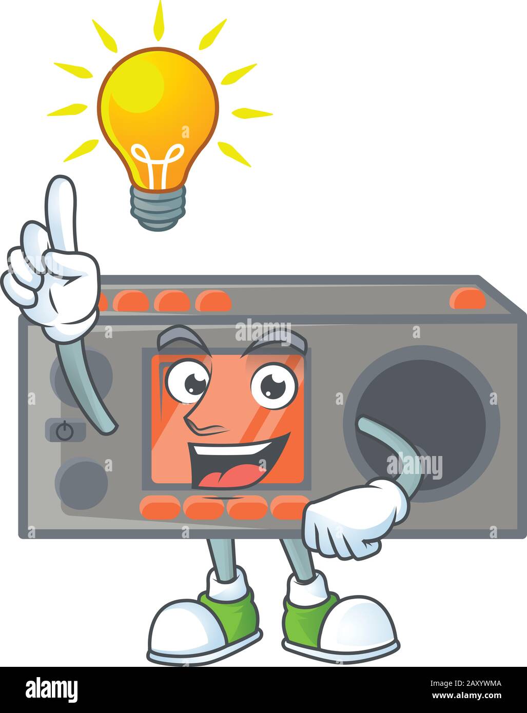 Smart radio transceiver cartoon character has an idea Stock Vector ...