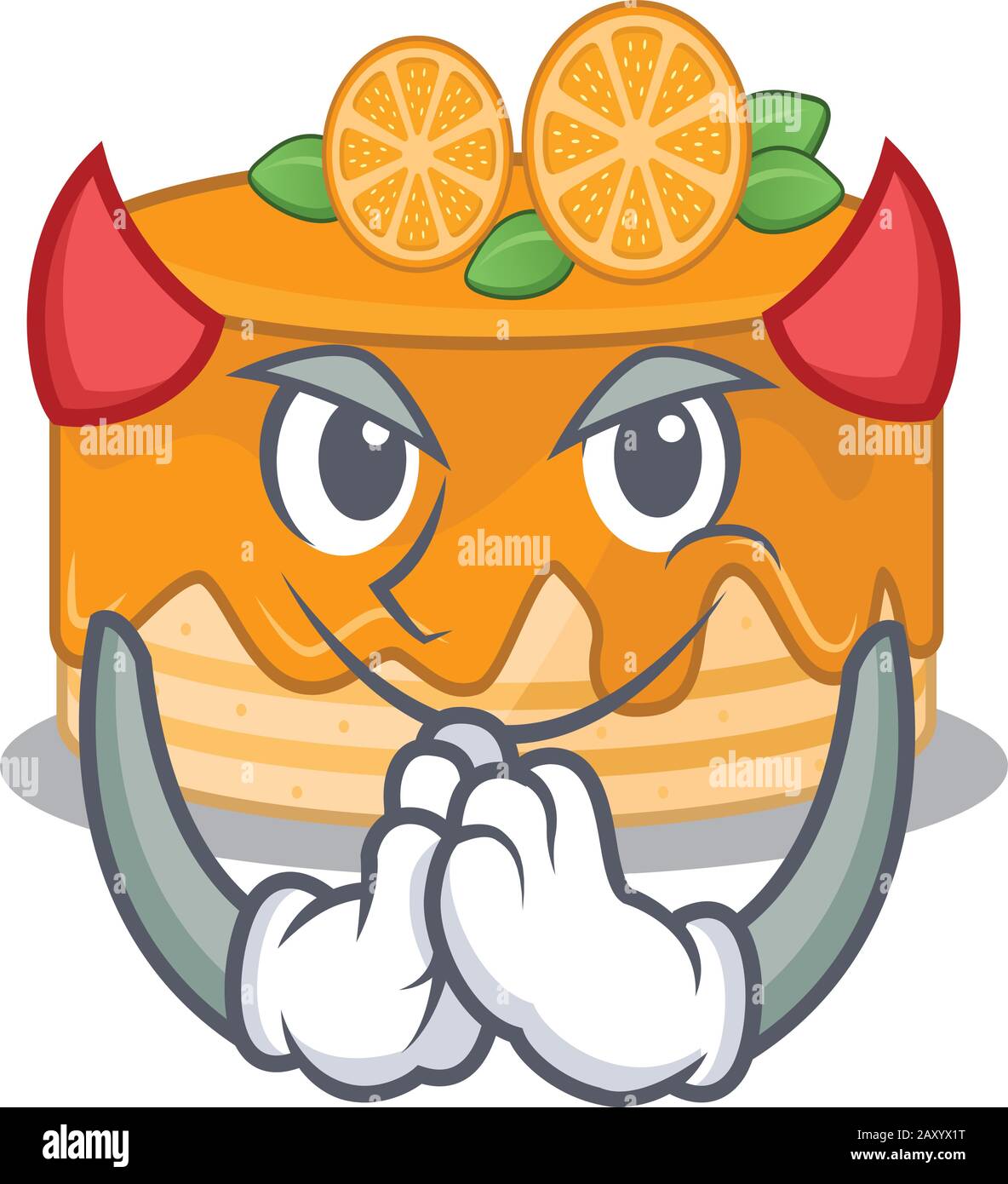 Devil orange cake Cartoon in character design Stock Vector Image & Art ...
