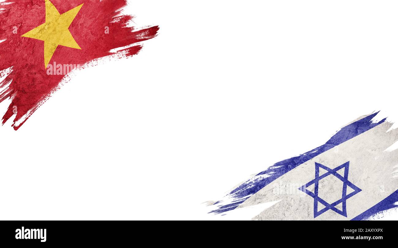 Flags of Vietnam and Israel on white background Stock Photo - Alamy