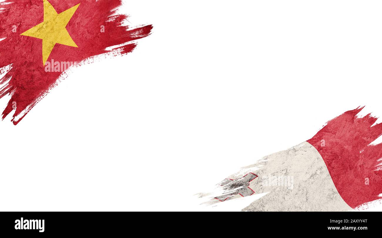 Flags of Vietnam and Malta on white background Stock Photo - Alamy