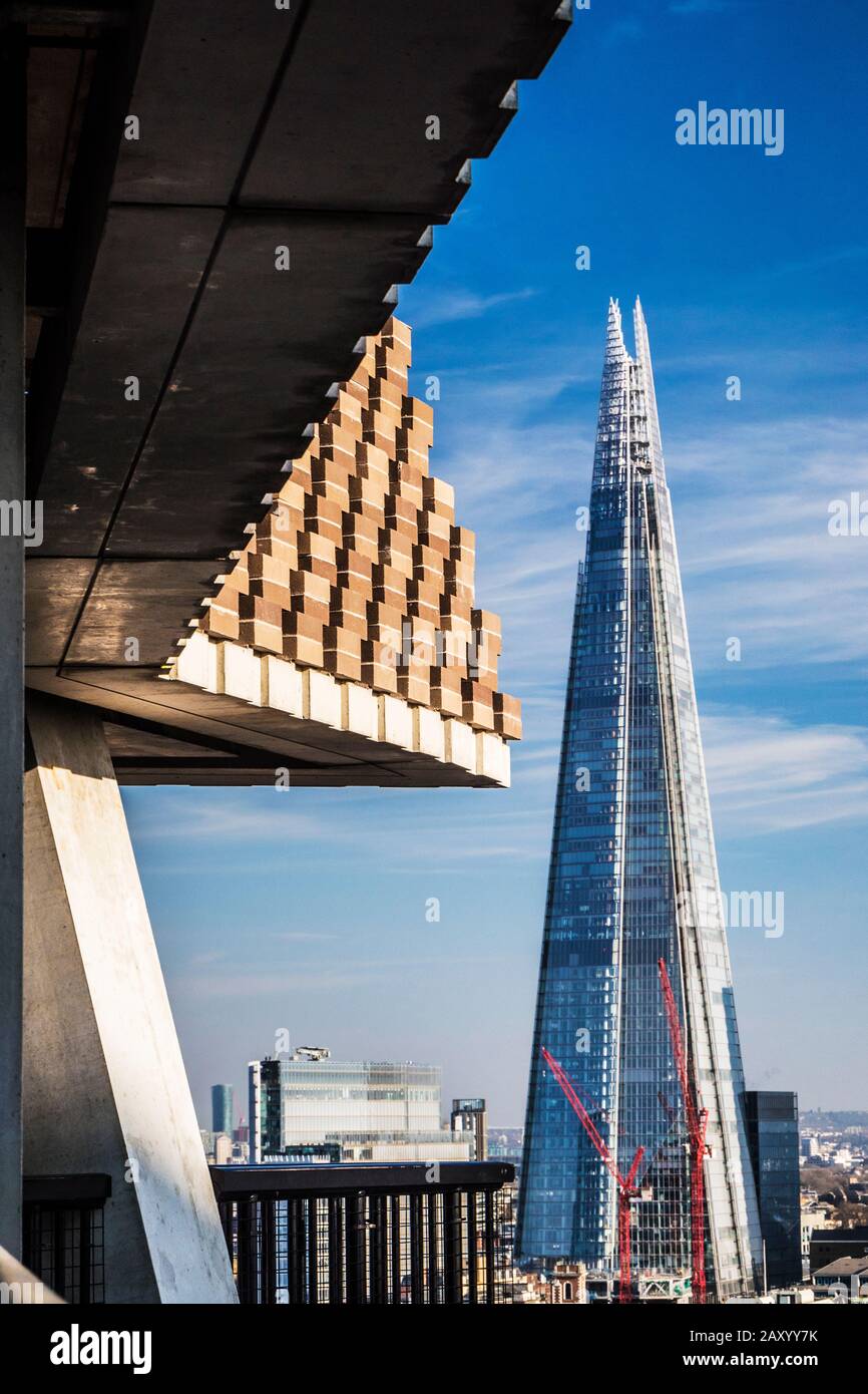 The London skyline with the iconic Shard building seen from the Tate ...