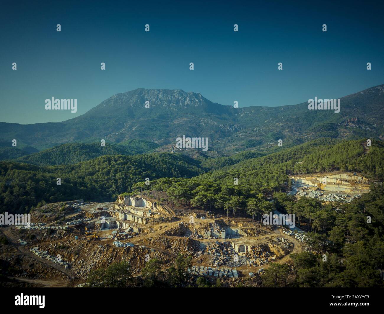 Mining marble in the mountain. Turkey Stock Photo - Alamy