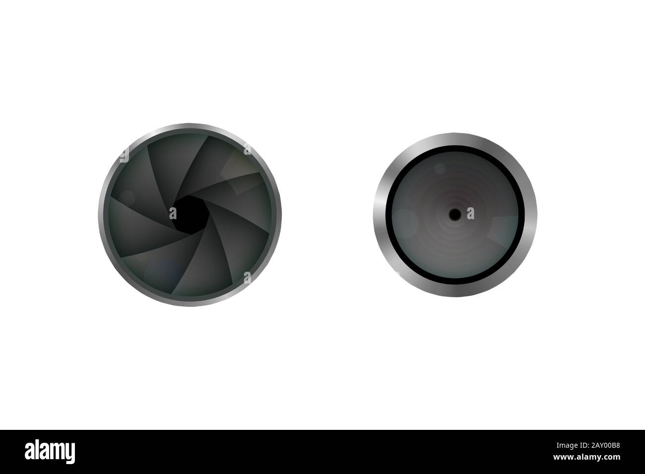 Shutter and lens. Vector illustration. Camera parts Stock Vector Image ...