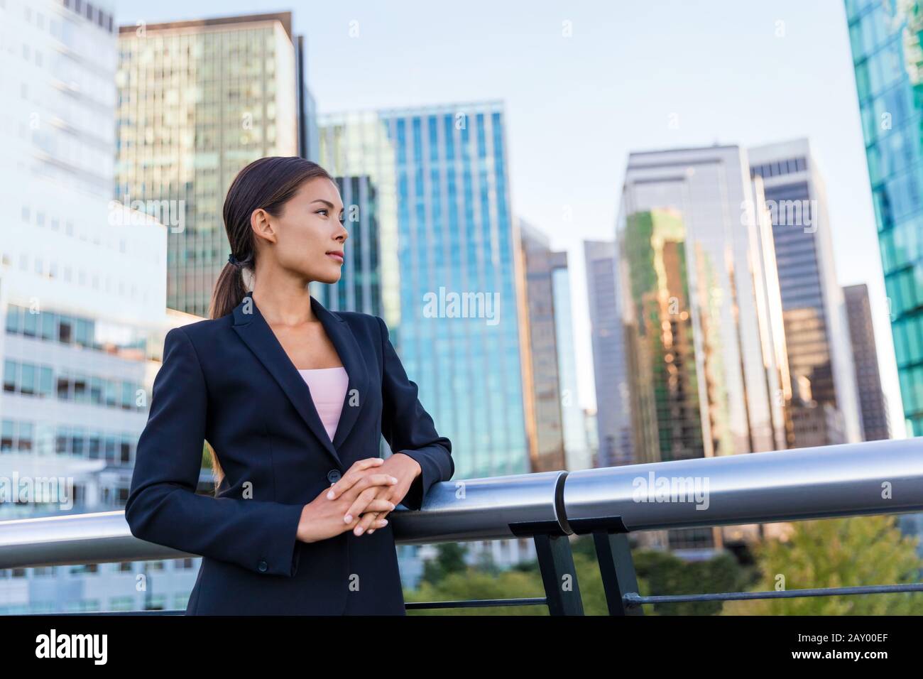 Happy business woman portrait of young female urban professional ...