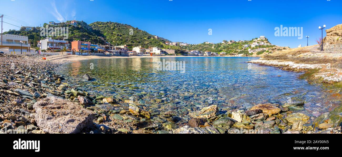 The small village of Lygaria with unique beaches near famous resort of ...