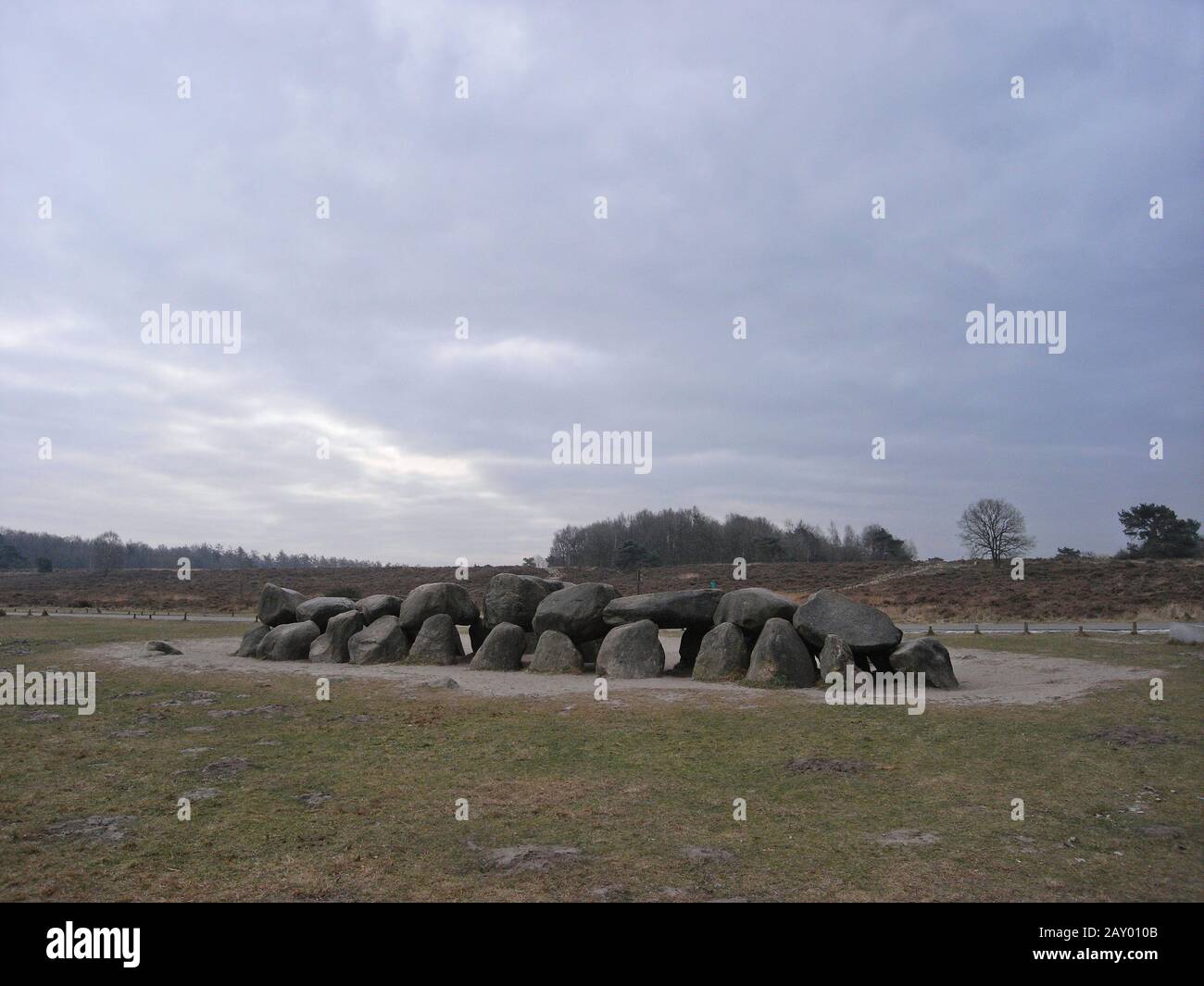 Hunebed (dolmen) megalithic tomb from the early Neolithic near Havelte ...