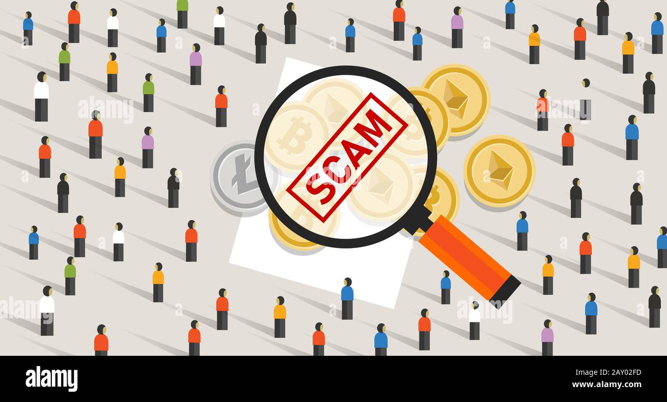 Cryptocurrency fraud investment scam. Crypto digital money transaction ...
