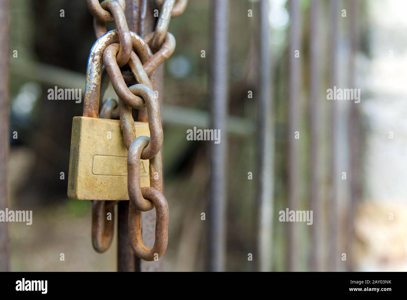 Padlock with chain Stock Photo - Alamy
