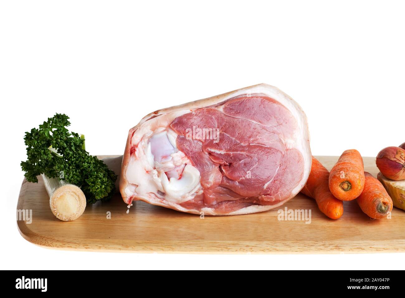 raw knuckle of pork isolated on white background Stock Photo - Alamy