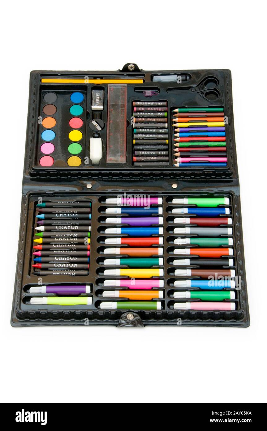 Set of crayons isolated on the white background Stock Photo - Alamy