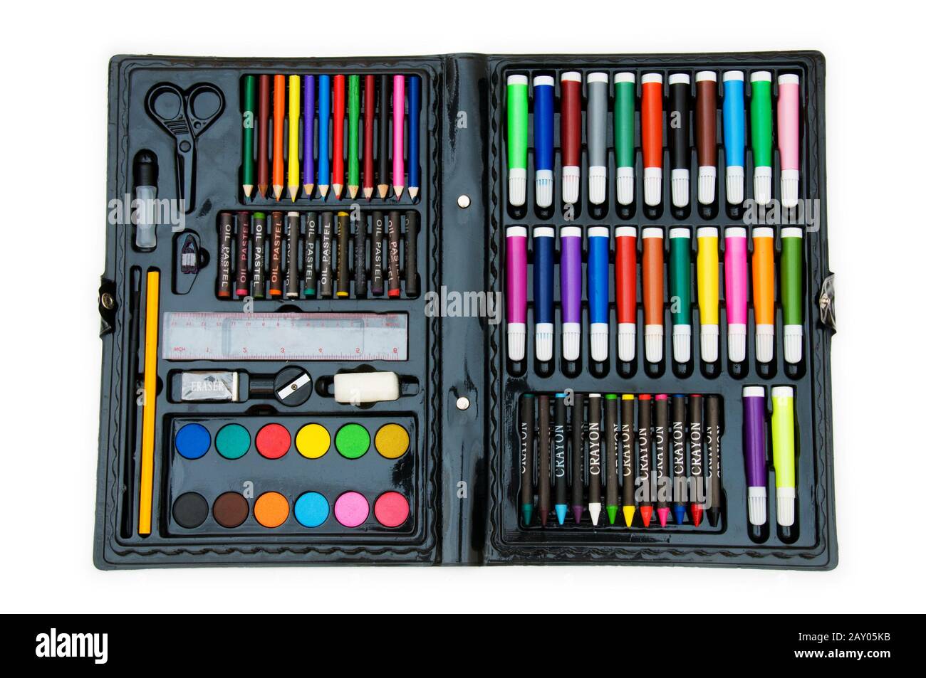 Set of crayons isolated on the white background Stock Photo - Alamy