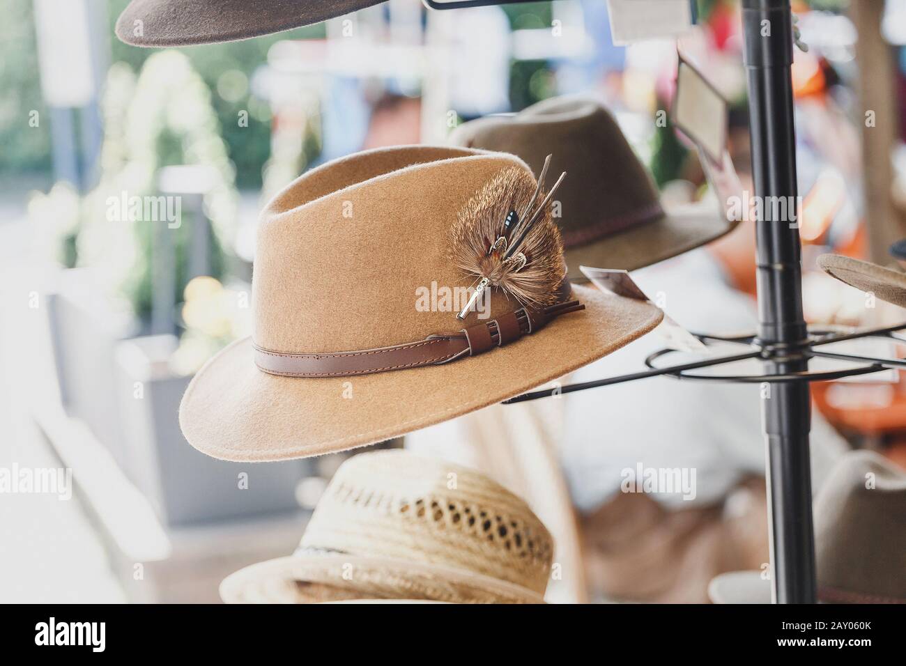 Traditional hat sold in ethnic hi-res stock photography and images - Alamy