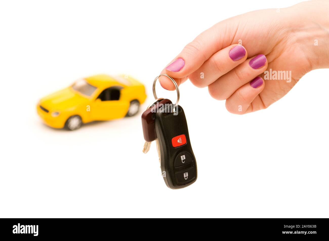 Car keys and car at background isolated on white Stock Photo - Alamy