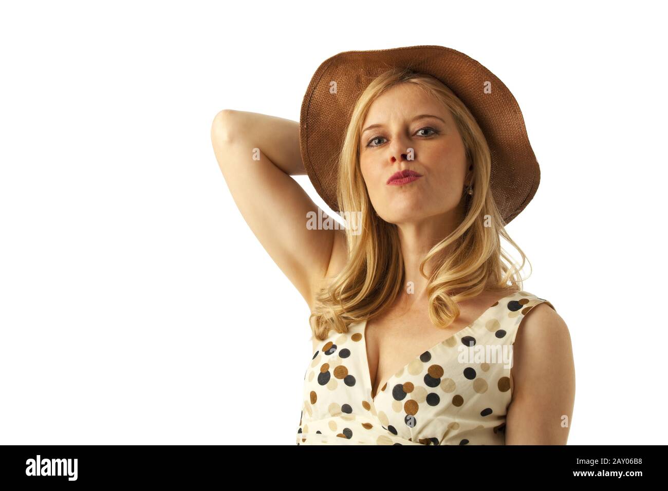 laughing country girl isolated on white Stock Photo - Alamy