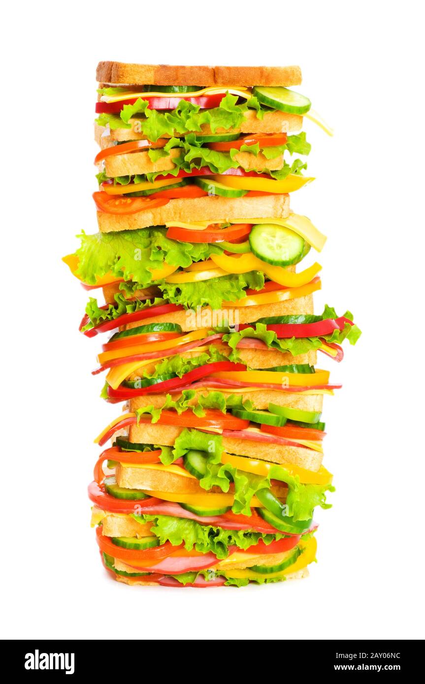 Giant sandwich isolated on the white background Stock Photo - Alamy