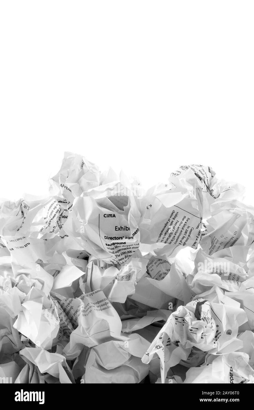 Recycling concept with lots of waster paper Stock Photo - Alamy