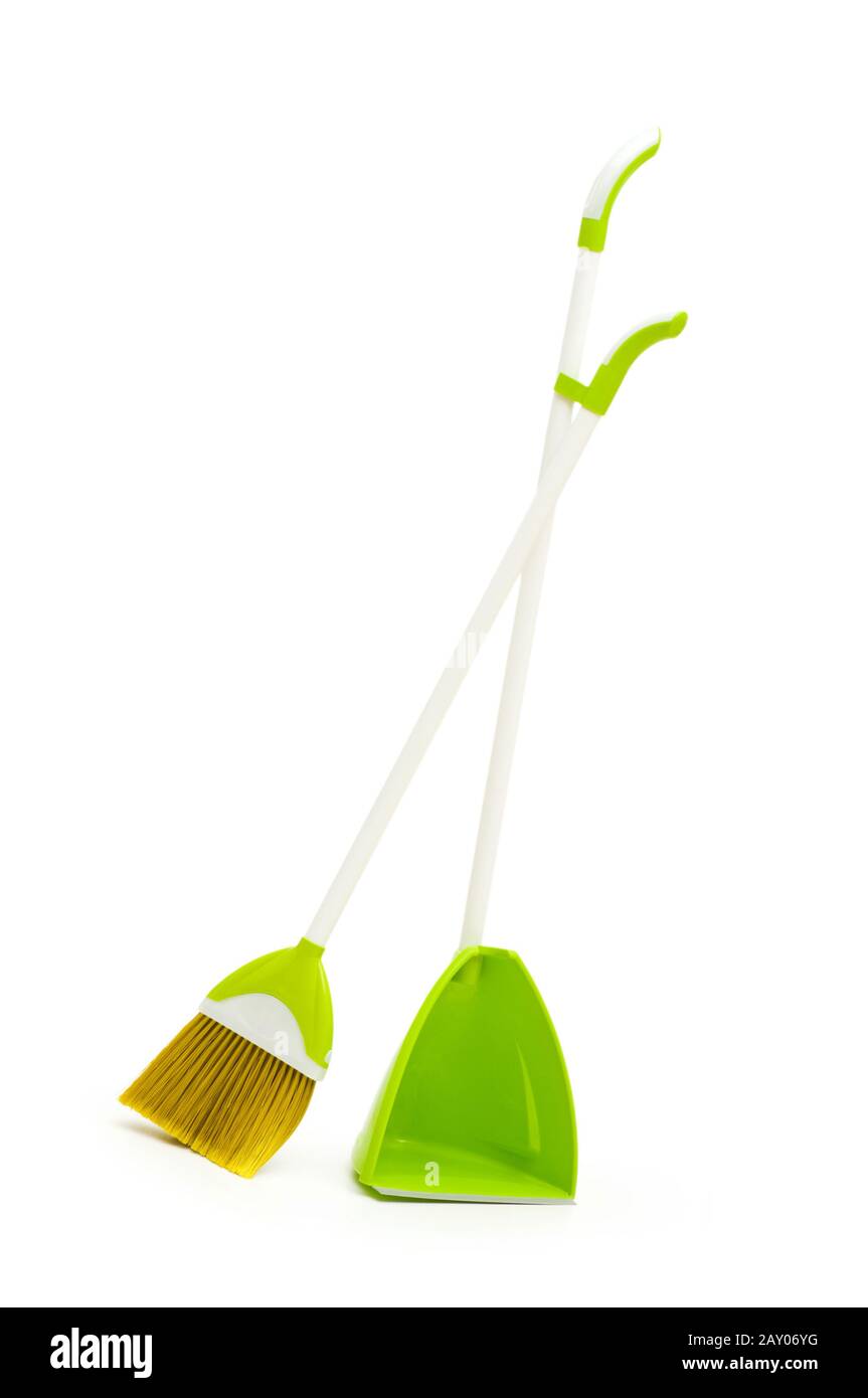 Cleaning broom isolated on the white background Stock Photo - Alamy