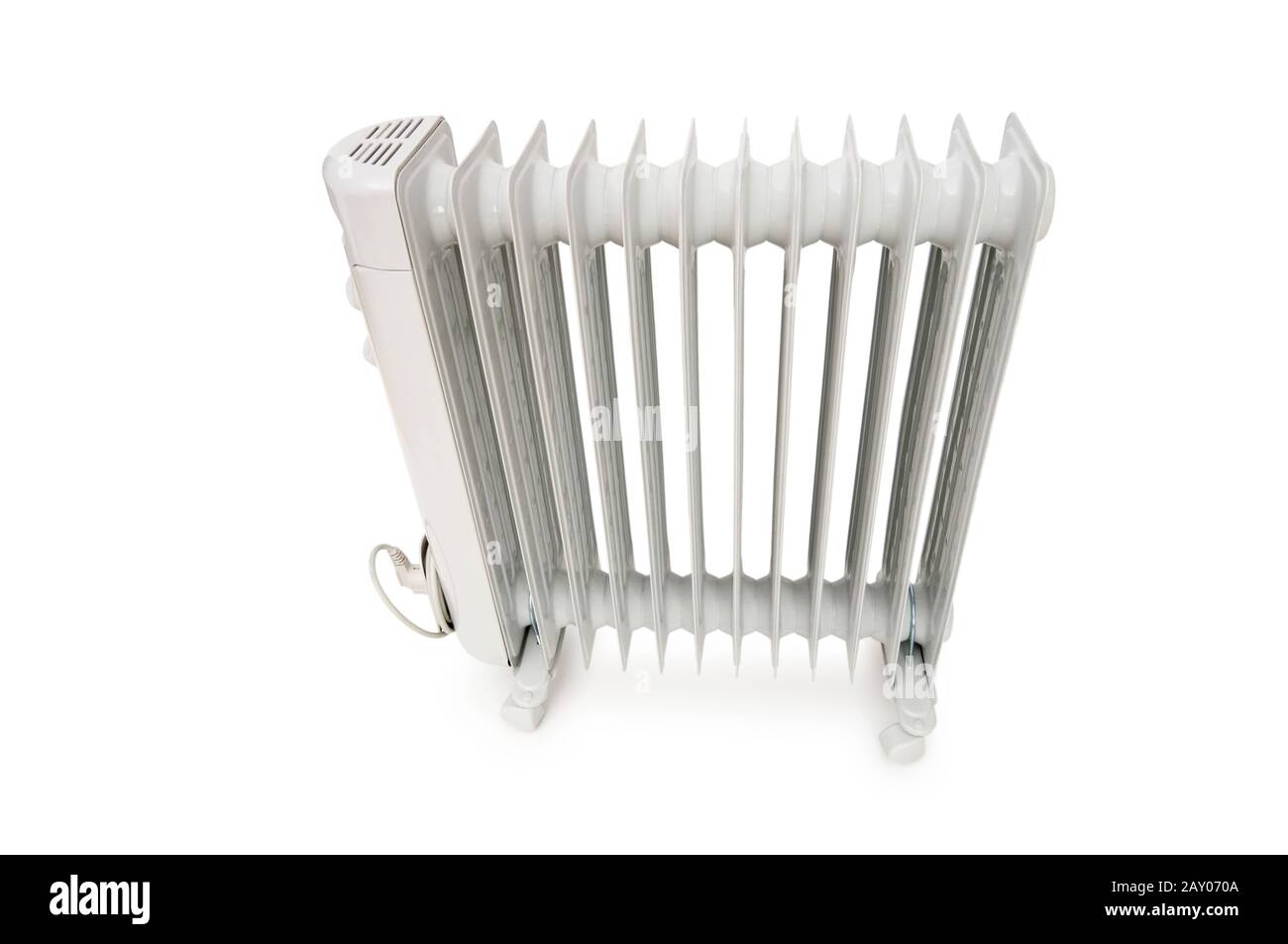 Oil radiator isolated on the white background Stock Photo - Alamy
