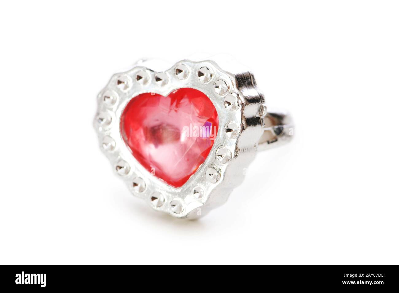 Heart shaped ring isolated on the white background Stock Photo - Alamy
