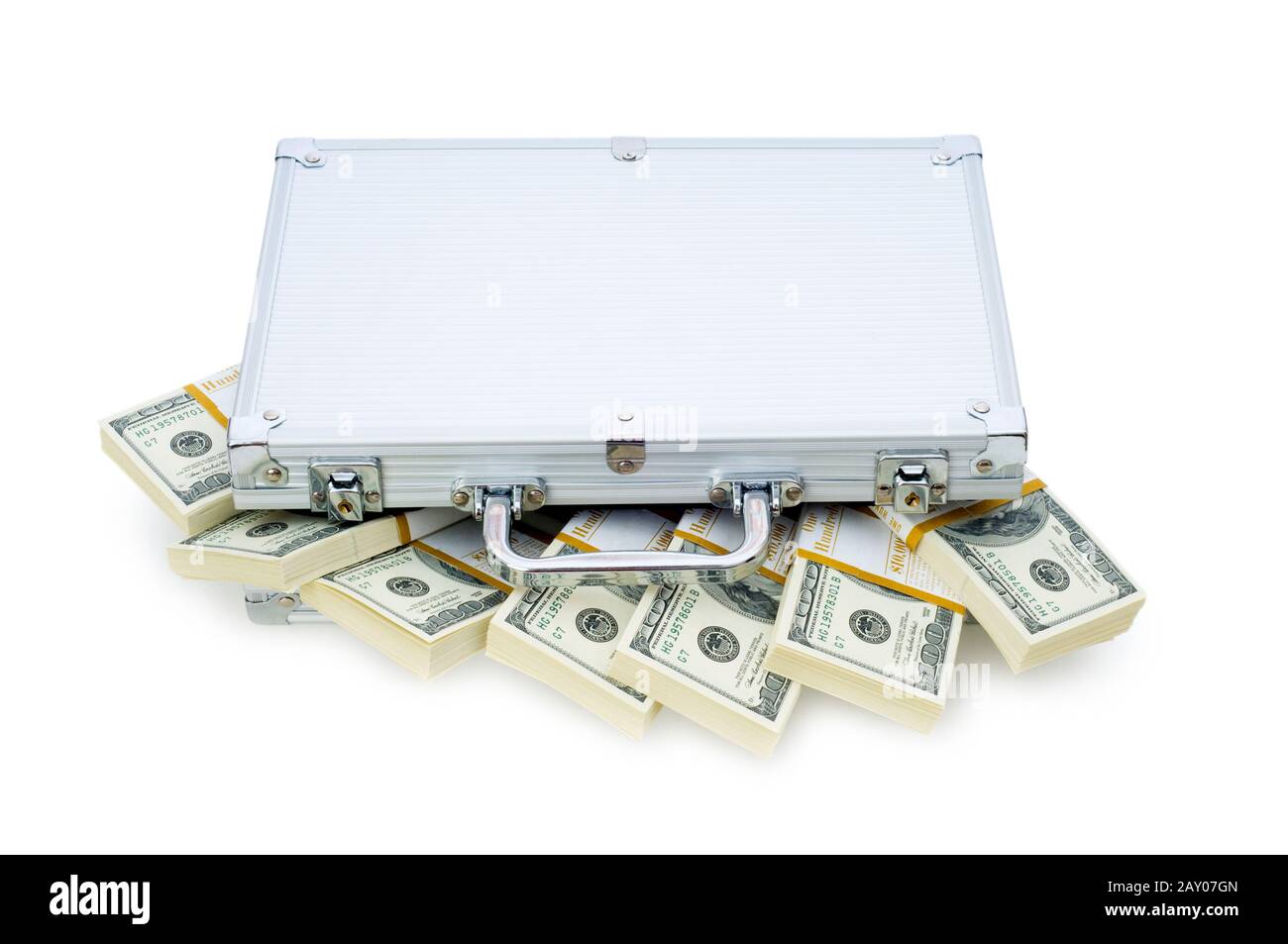 Money in the case isolated on white Stock Photo - Alamy