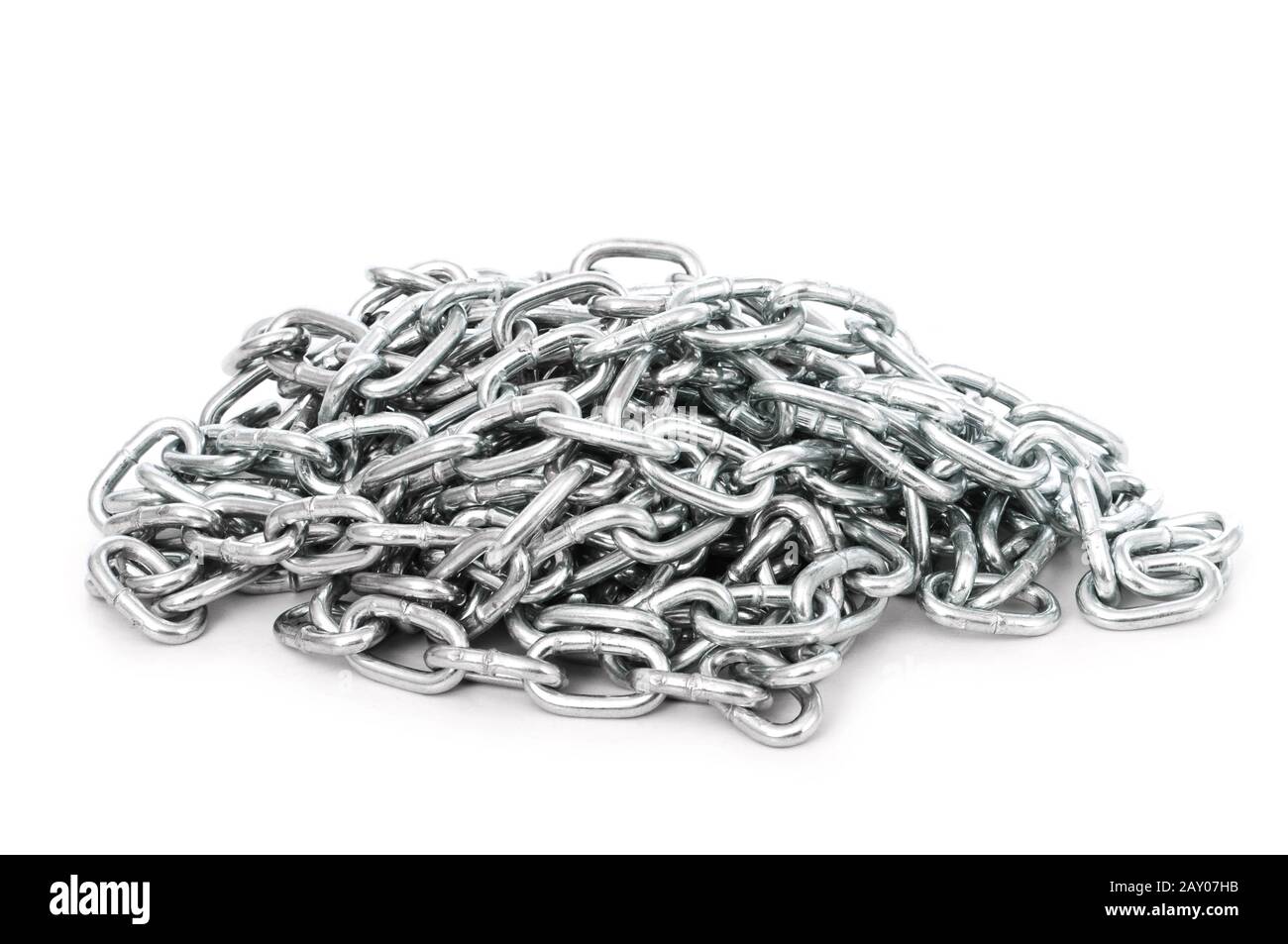 Silver chain isolated on the white background Stock Photo - Alamy