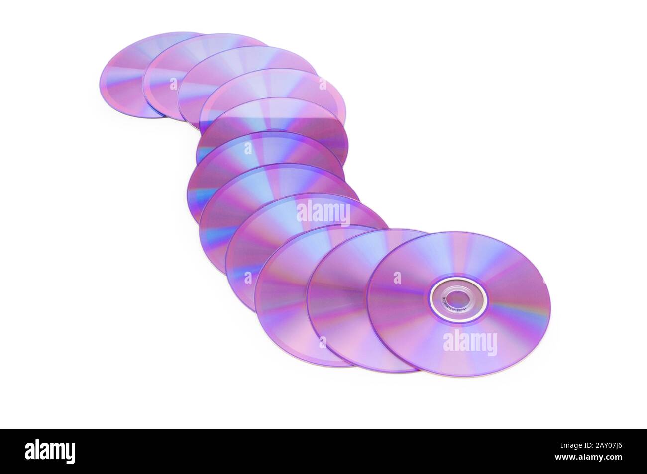 Many DVD's isolated on the white background Stock Photo - Alamy