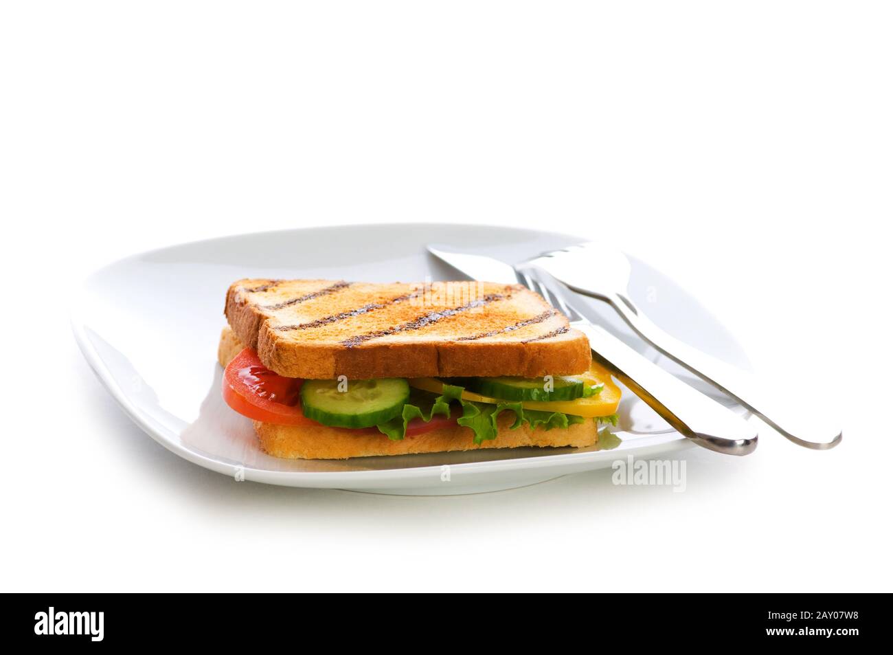 Toasted bread with filling isolated on the white Stock Photo - Alamy