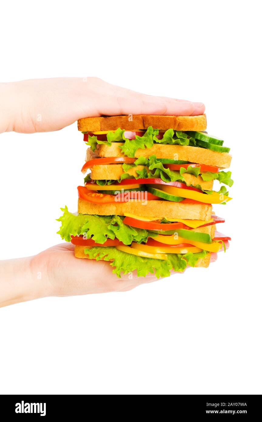 Grilled sandwich hand Cut Out Stock Images & Pictures - Alamy