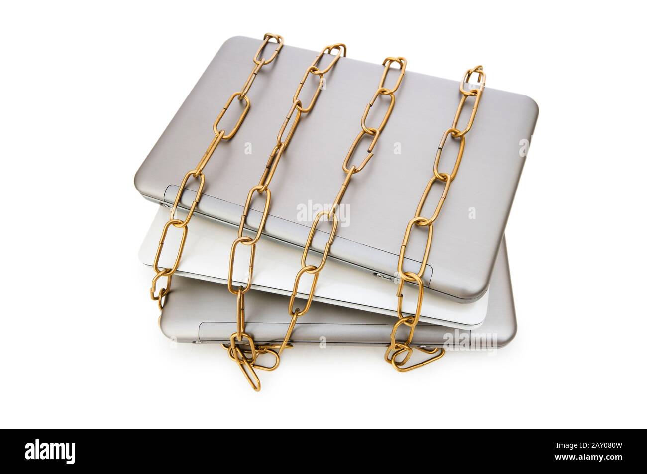 Concept of computer security with laptop and chain Stock Photo - Alamy