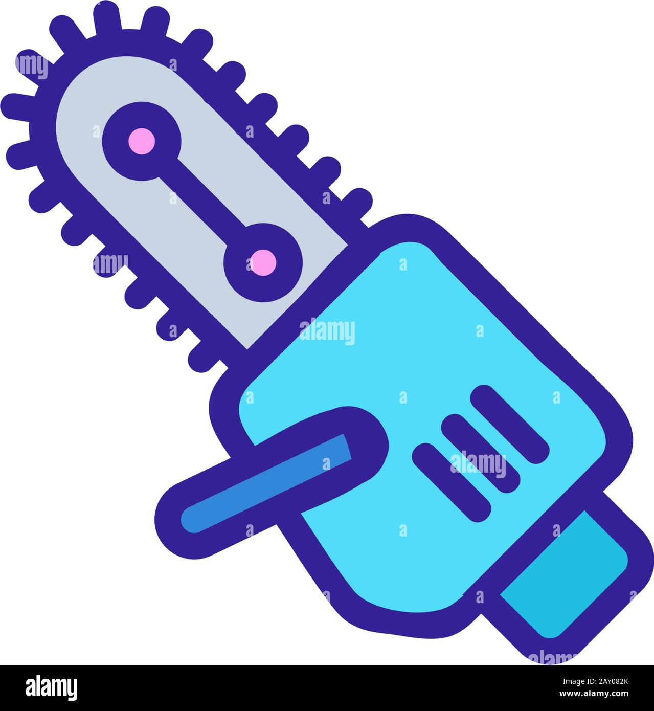 chain saw icon vector. Isolated contour symbol illustration Stock ...