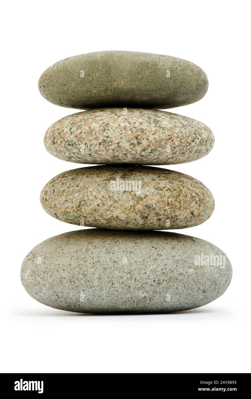 Stack of pebbles isolated on the white Stock Photo - Alamy