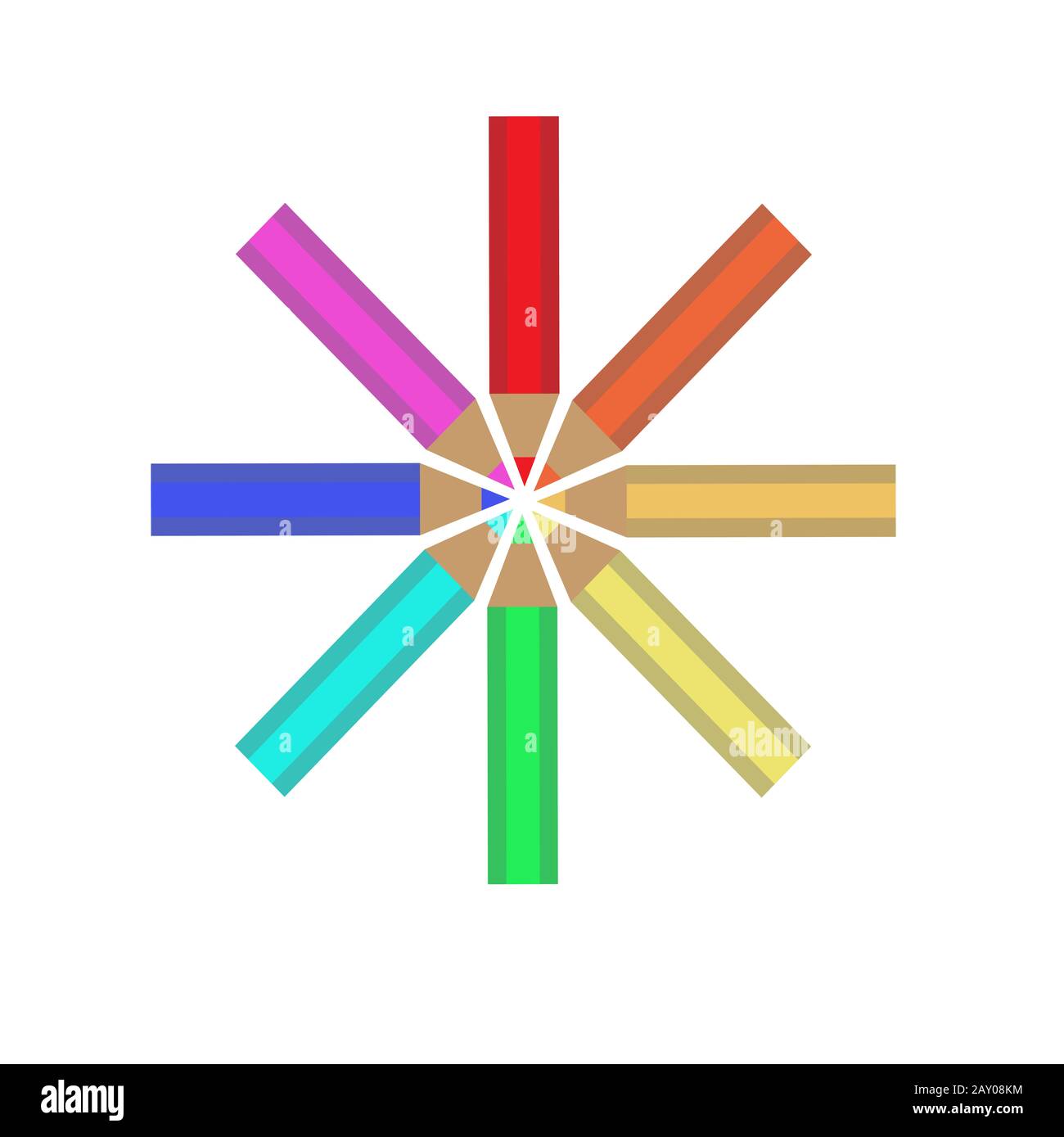 Colored pencil drawing illustration Cut Out Stock Images & Pictures - Alamy