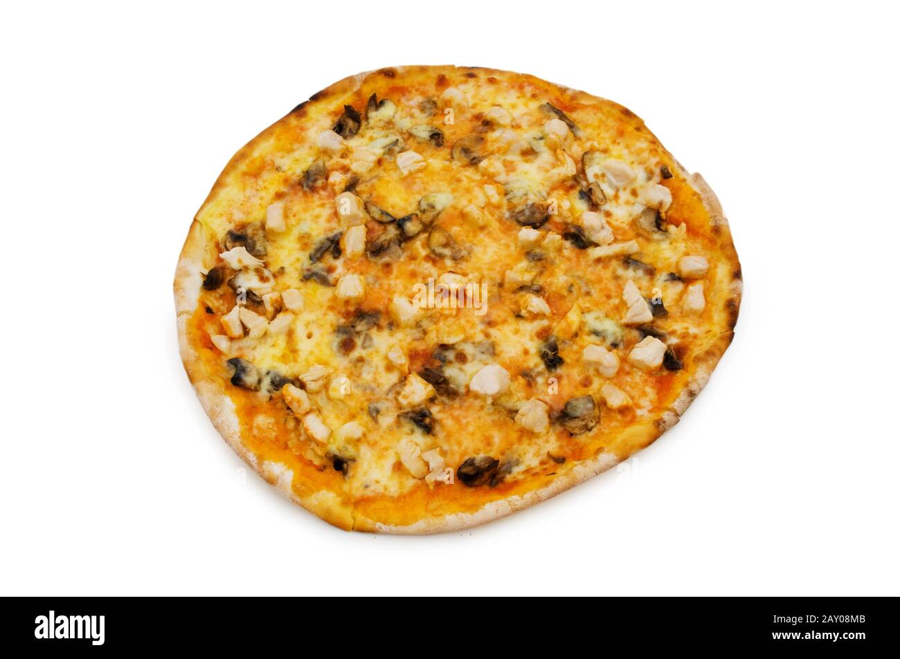 Round pizza isolated on the white background Stock Photo - Alamy