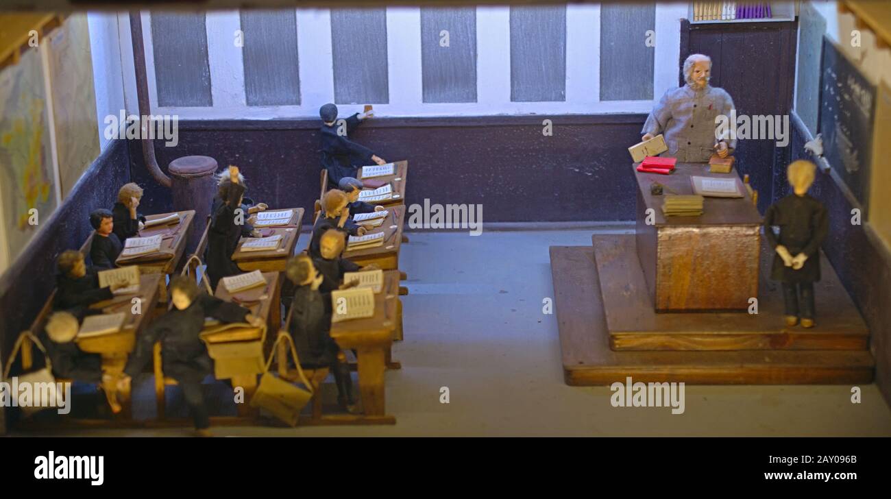 Small scale model toys of an vintage classroom Stock Photo - Alamy