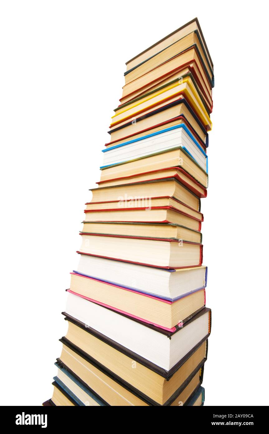 Stack of books isolated on the white Stock Photo - Alamy