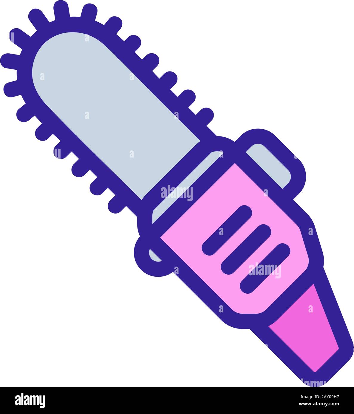 chain saw icon vector. Isolated contour symbol illustration Stock ...