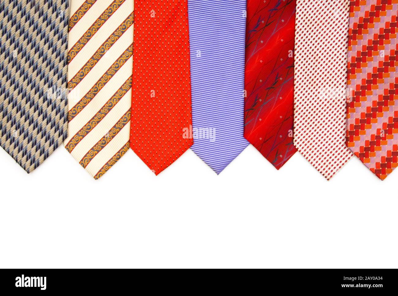 Selection of ties isolated on the white Stock Photo - Alamy