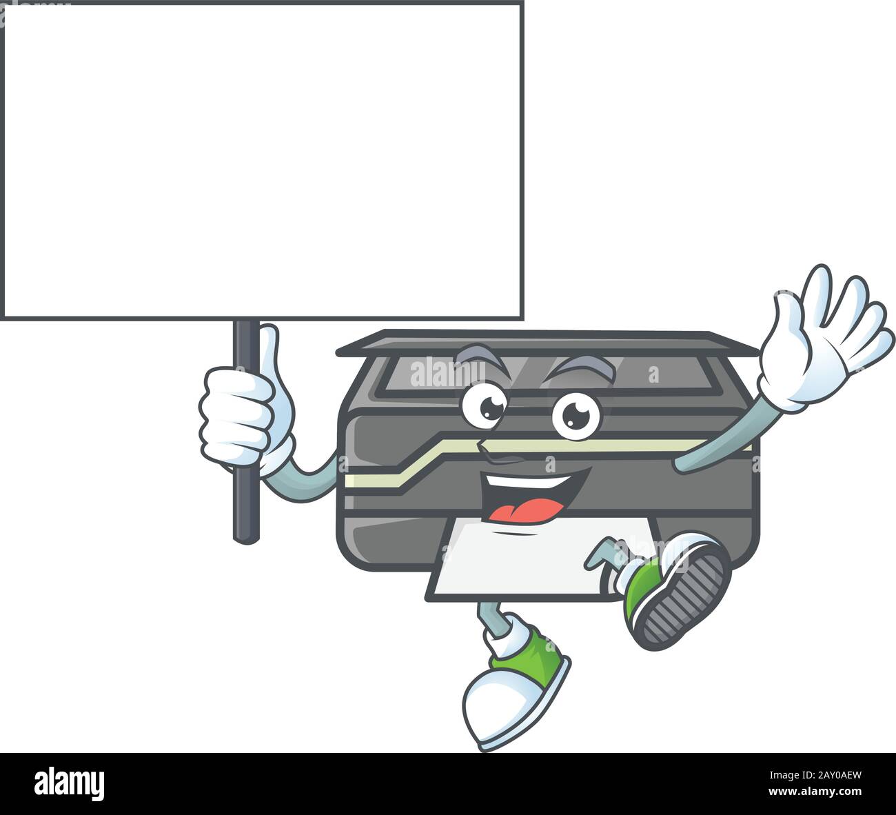 A picture of printer cartoon character with board Stock Vector Image ...