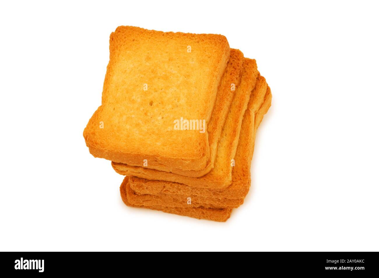 Stack of fresh toasts isolated on white Stock Photo - Alamy