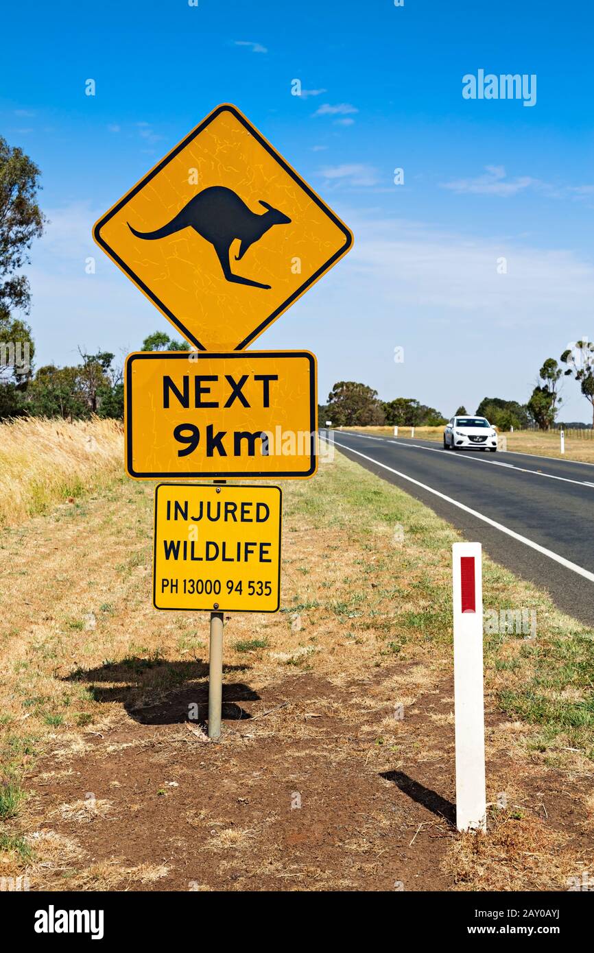 Waubra Australia / Kangaroo warning sign in Waubra Victoria Australia ...