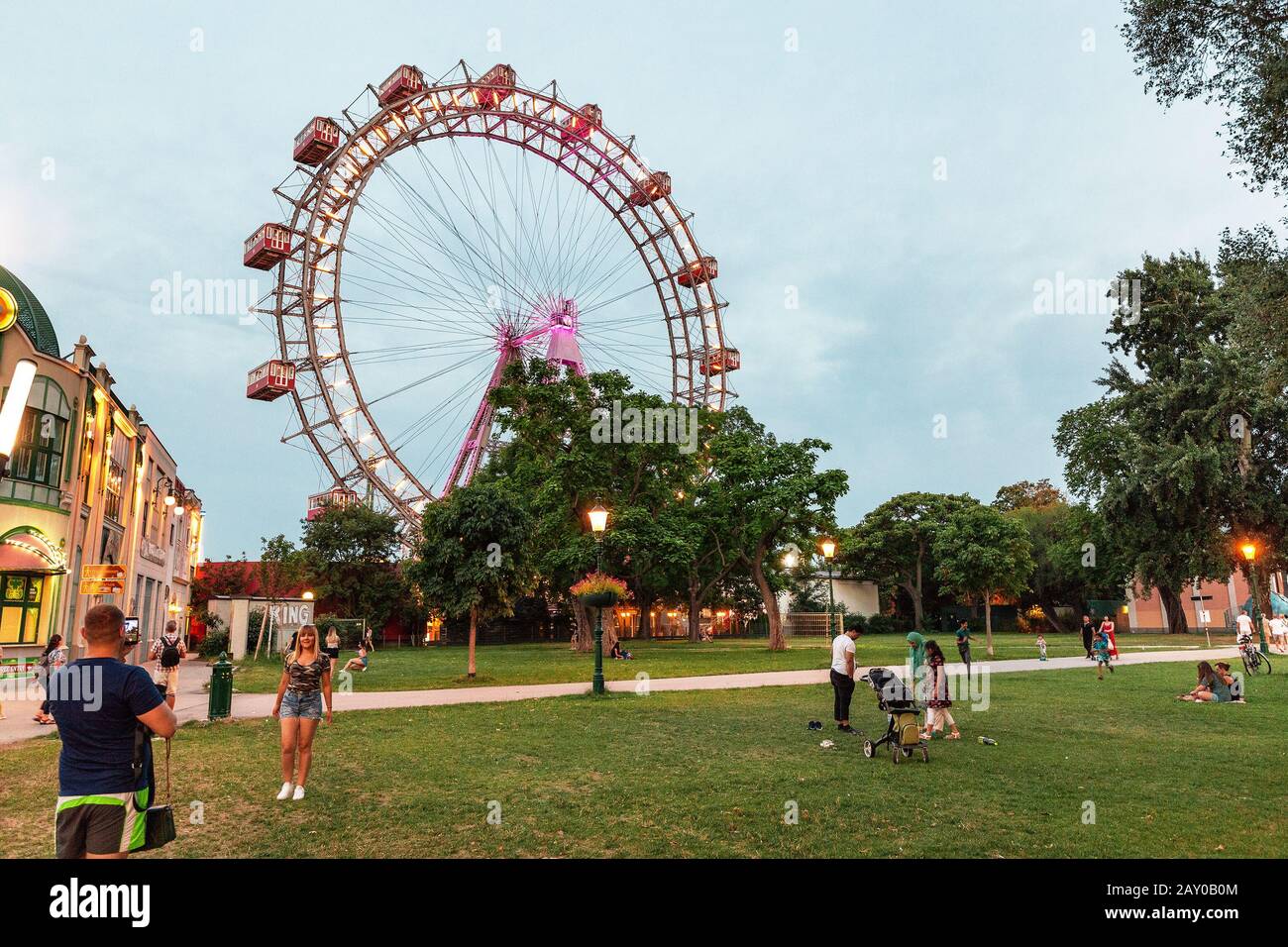 20 July 2019, Vienna, Austria: People having fun and resting at the ...