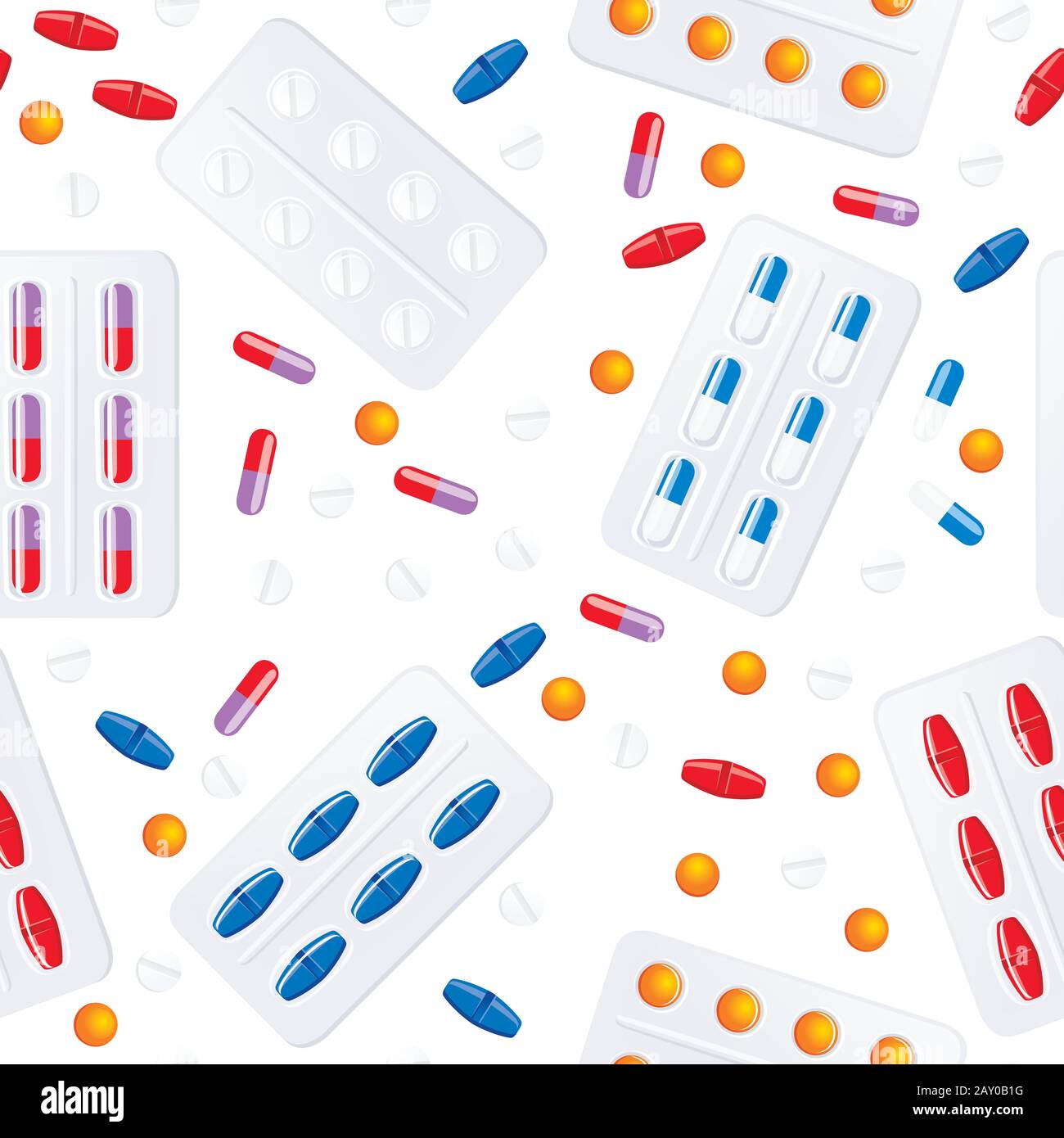 Seamless pattern of blisters packaging of pills flat vector ...