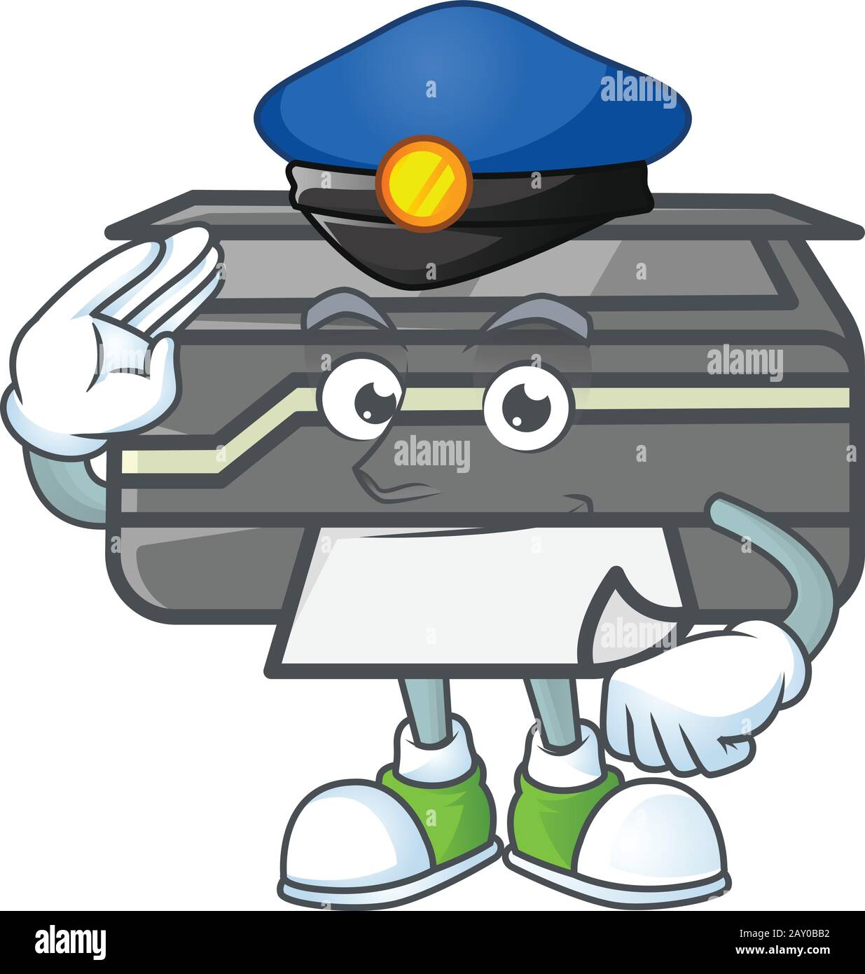 A character design of printer working as a Police officer Stock Vector ...