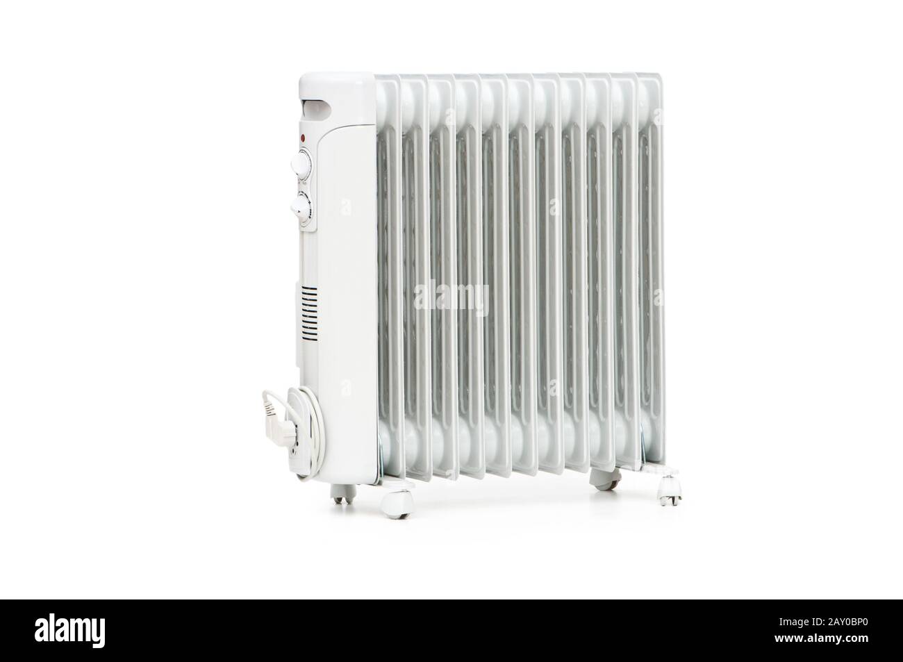 Oil radiator isolated on the white background Stock Photo - Alamy