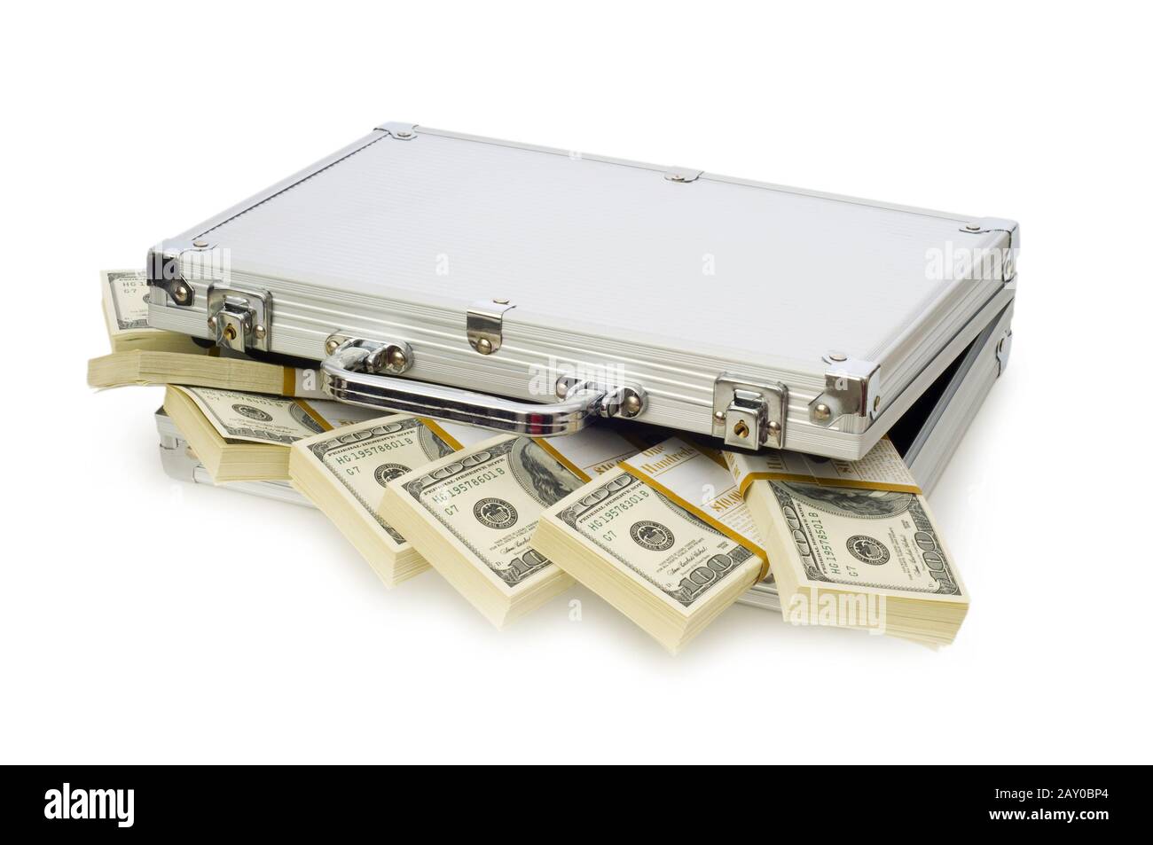 Money in the case isolated on white Stock Photo - Alamy