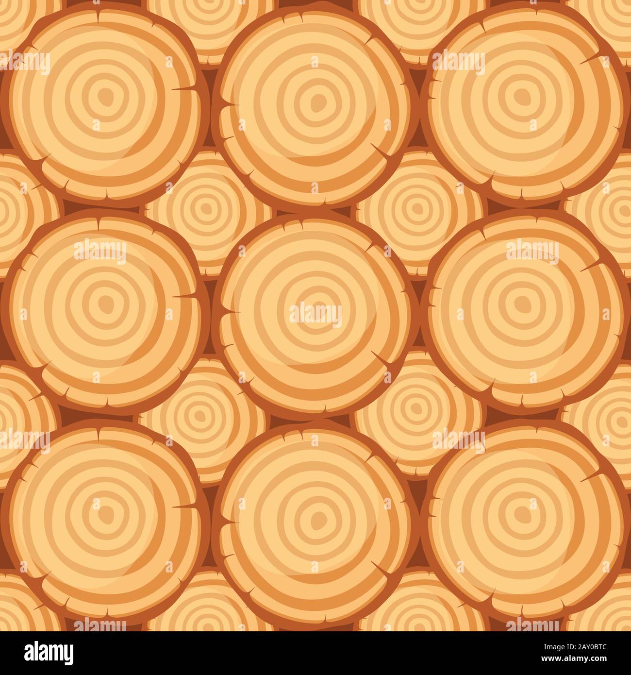 Seamless pattern of wooden logs flat vector illustration Stock Vector ...