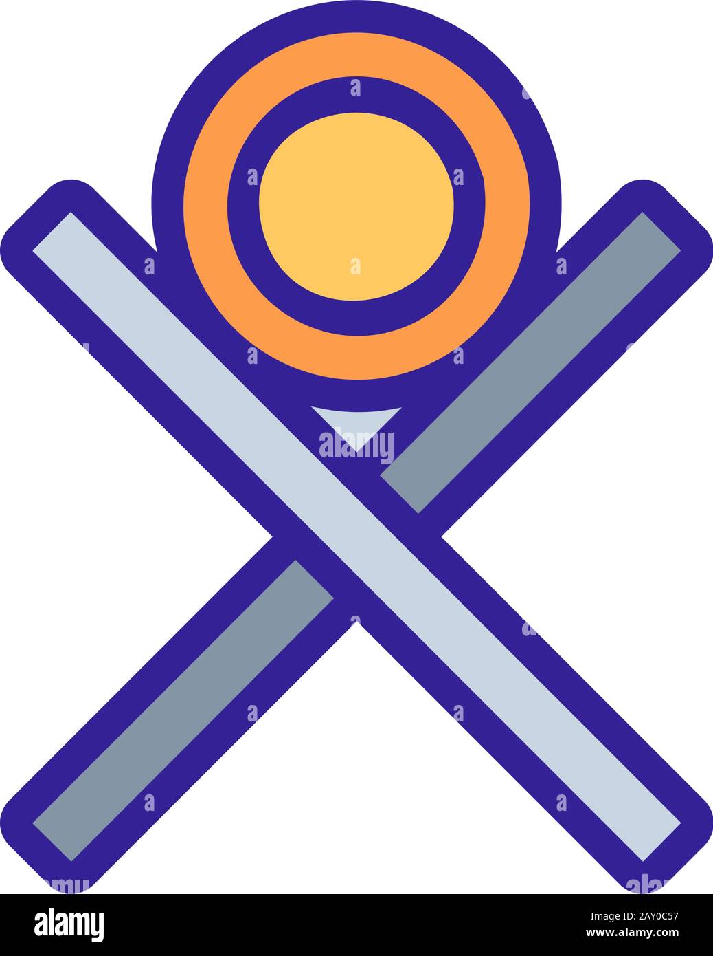 cutting down trees icon vector. Isolated contour symbol illustration ...