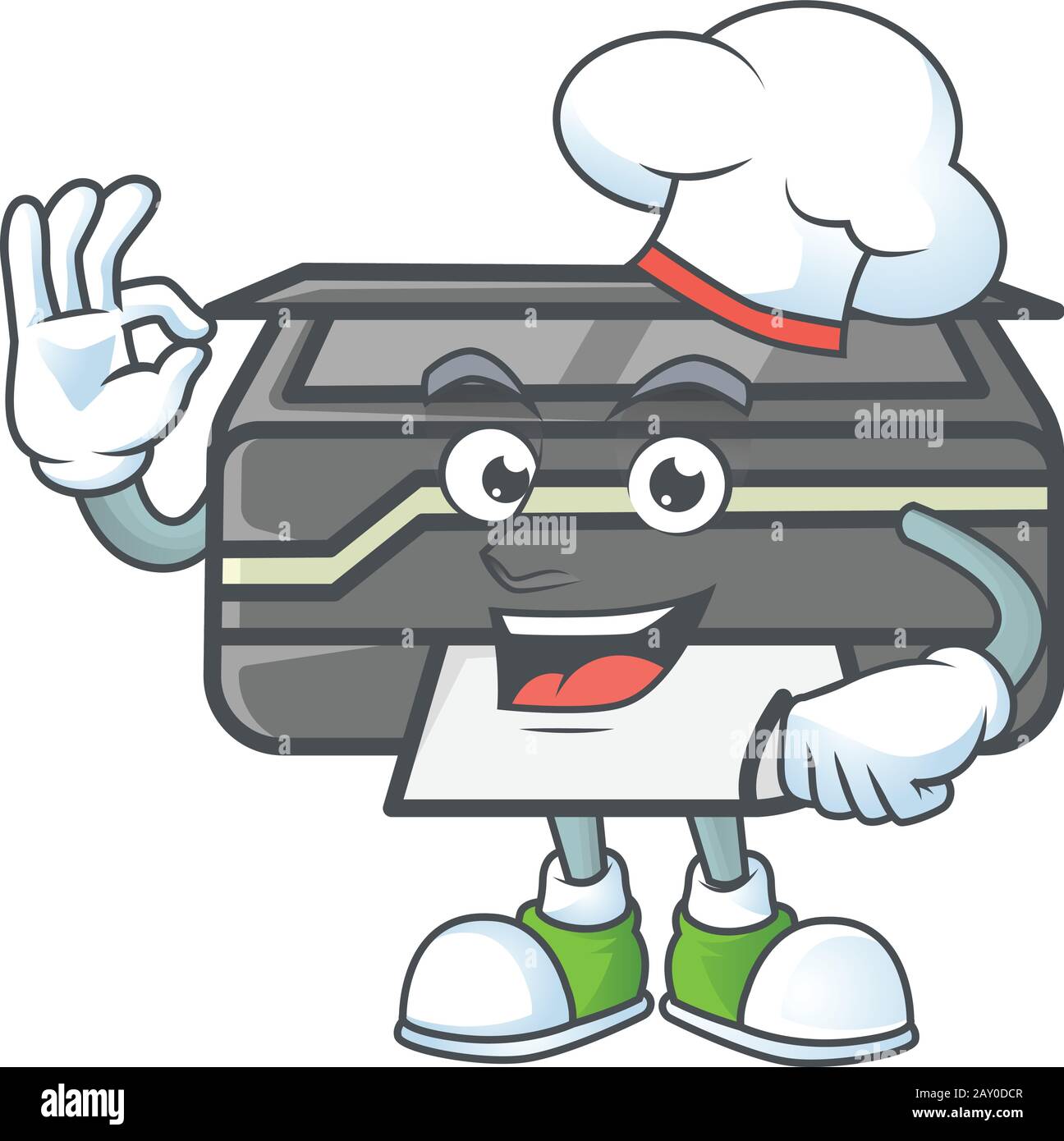 Printer cartoon character in a chef dress and white hat Stock Vector ...