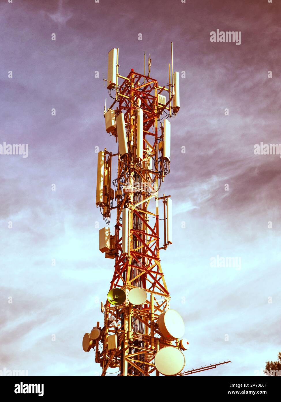 Remote mountain communications center antennas hi-res stock photography ...