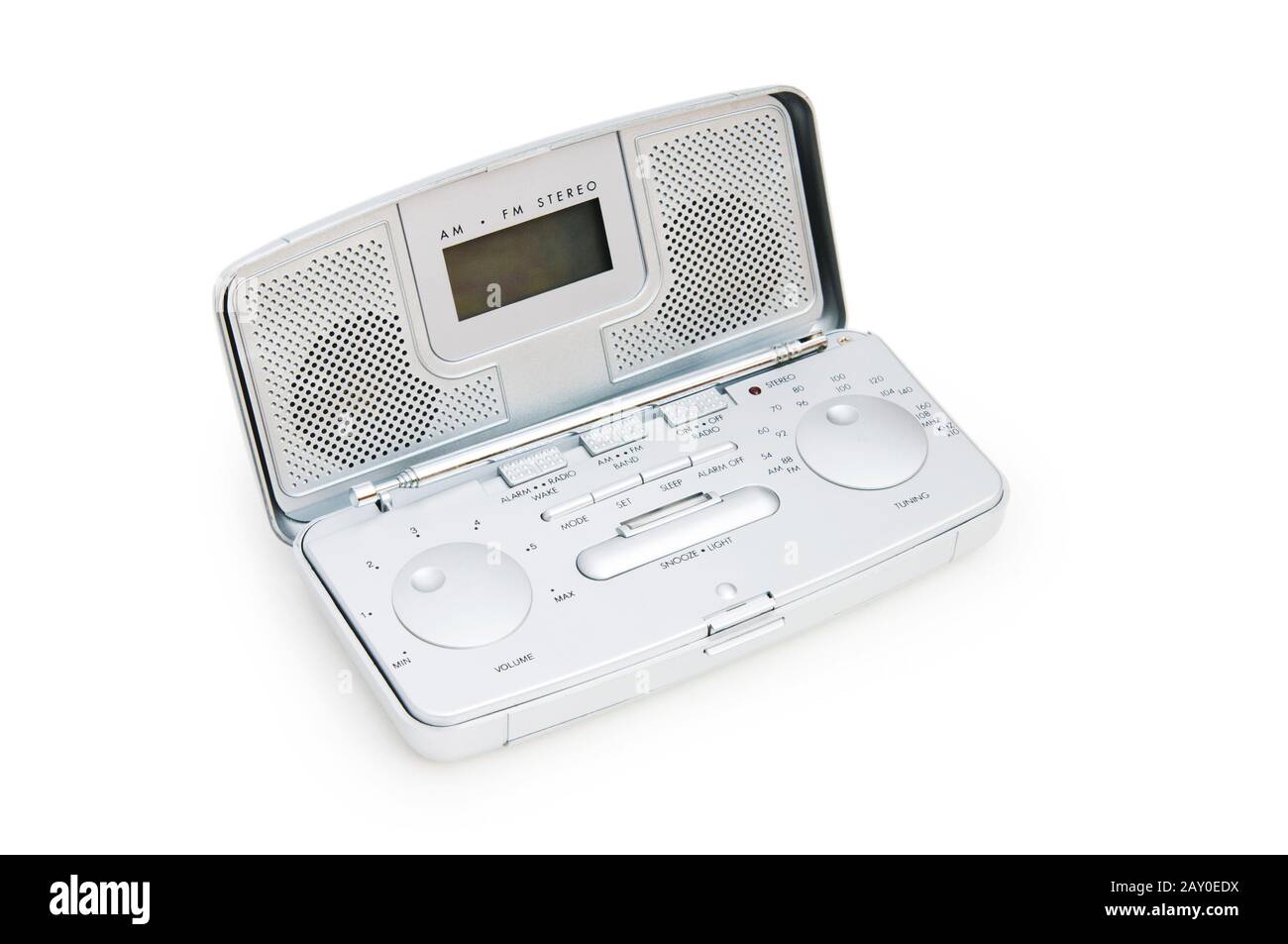 Silver radio isolated on the white background Stock Photo - Alamy